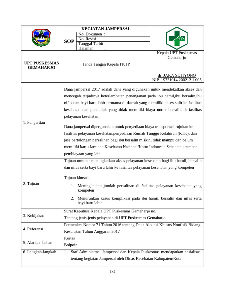 Sop Jampersal Pdf