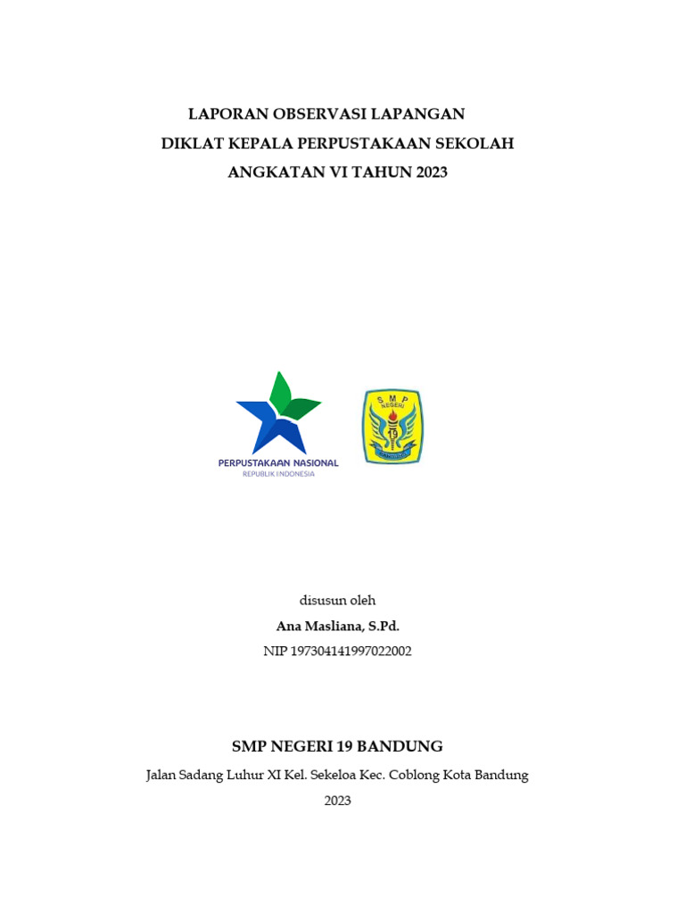 Contoh - Laporan Observasi Lapangan | PDF