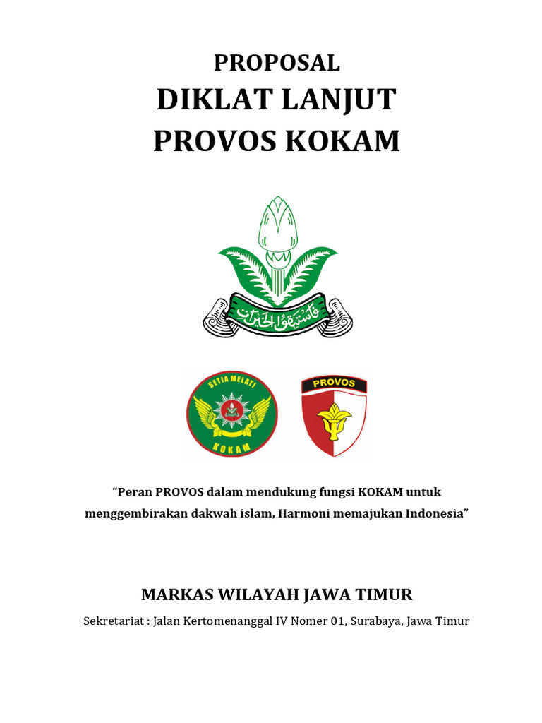 Proposal Dikjut Prov Bpo Kokam Jatim 2024 - PDPM | PDF