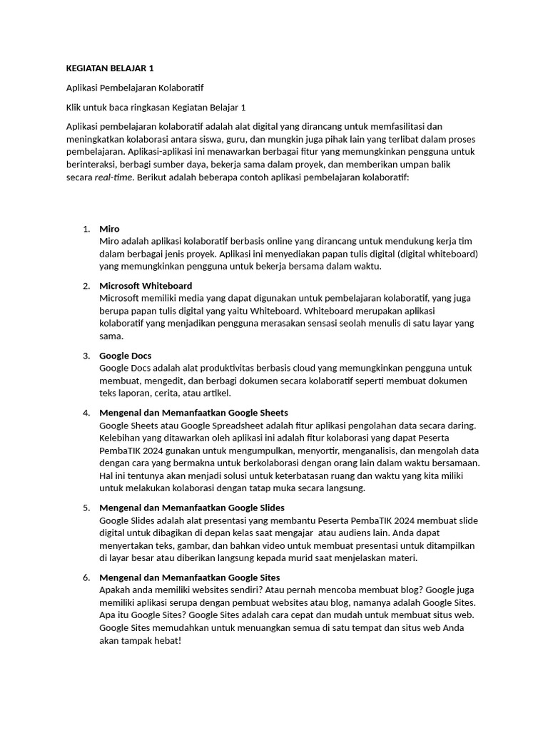 Kegiatan Belajar | PDF