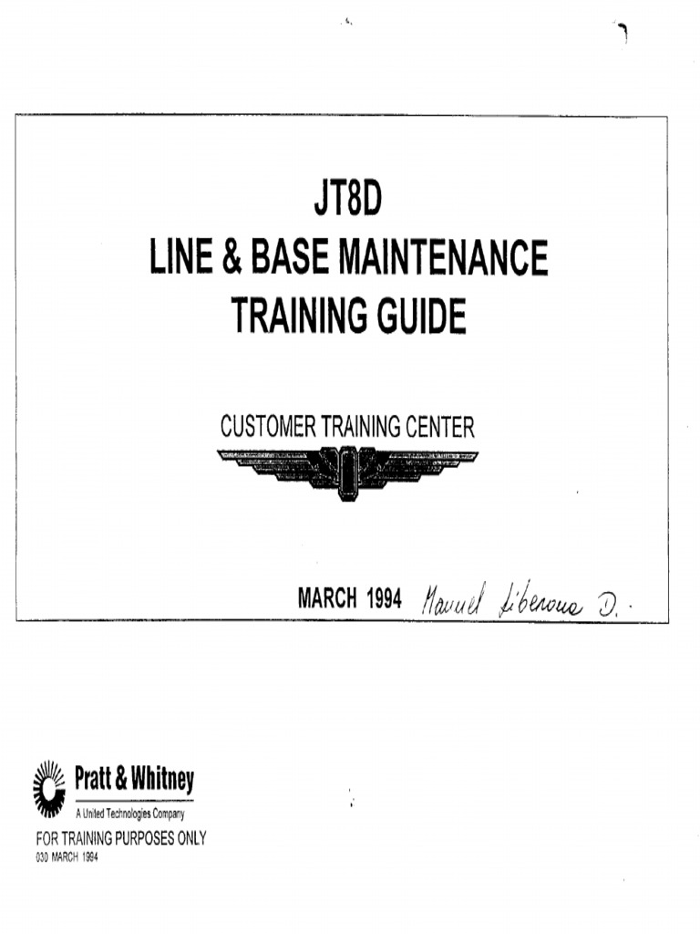 Jt8d Early Maintenance Training Manual | PDF