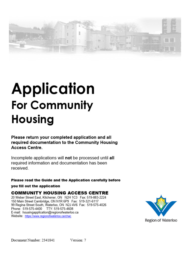 Kitchner Housing Application Form | PDF