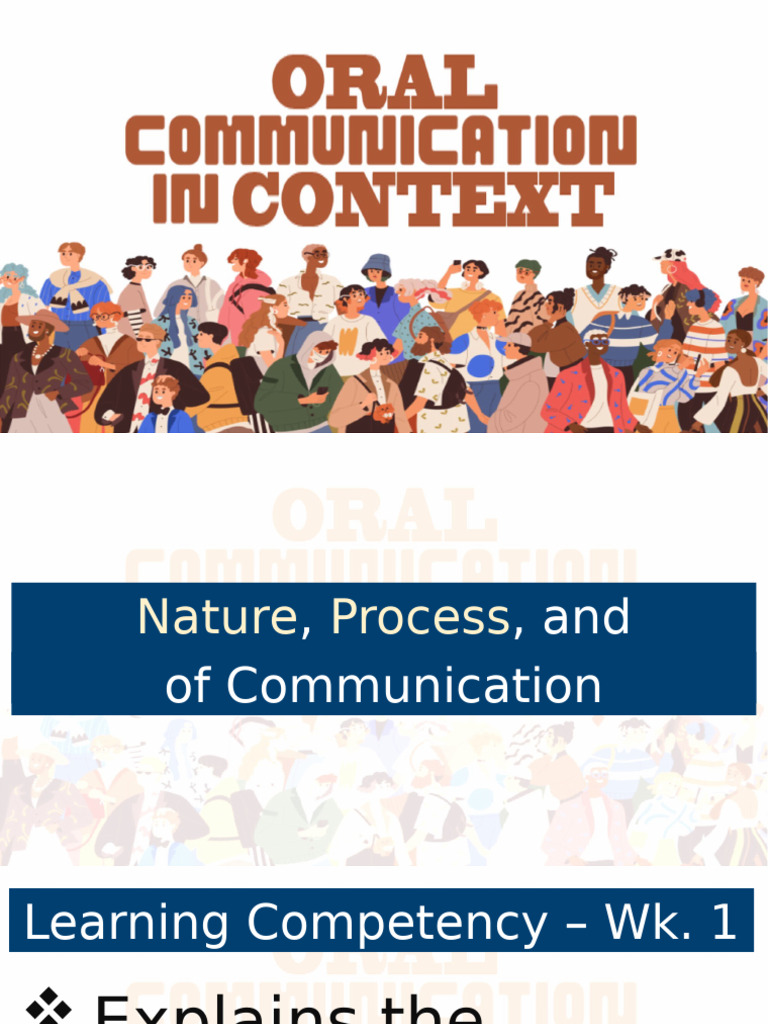 Q1 W1 OralComm Nature Process and Functions of Communication | PDF