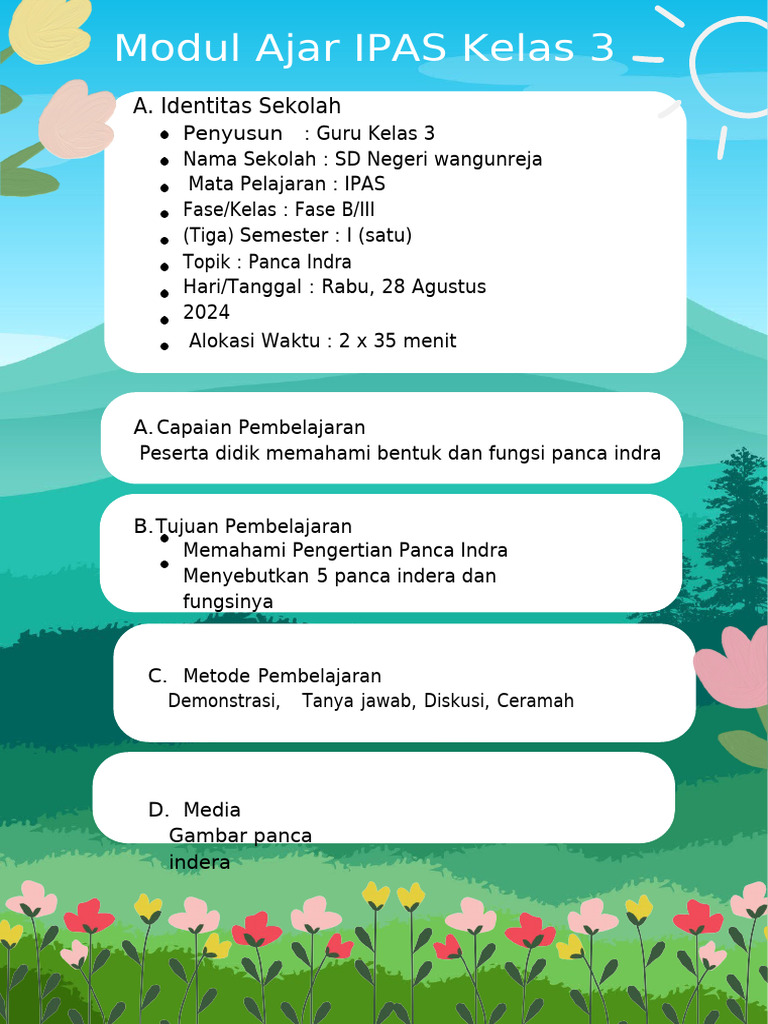 Modul Ajar Ilmu Pengetahuan Alam Dan Sosial (IPAS) - Mengenal Panca Indra Kelas 3 - Fase B ...