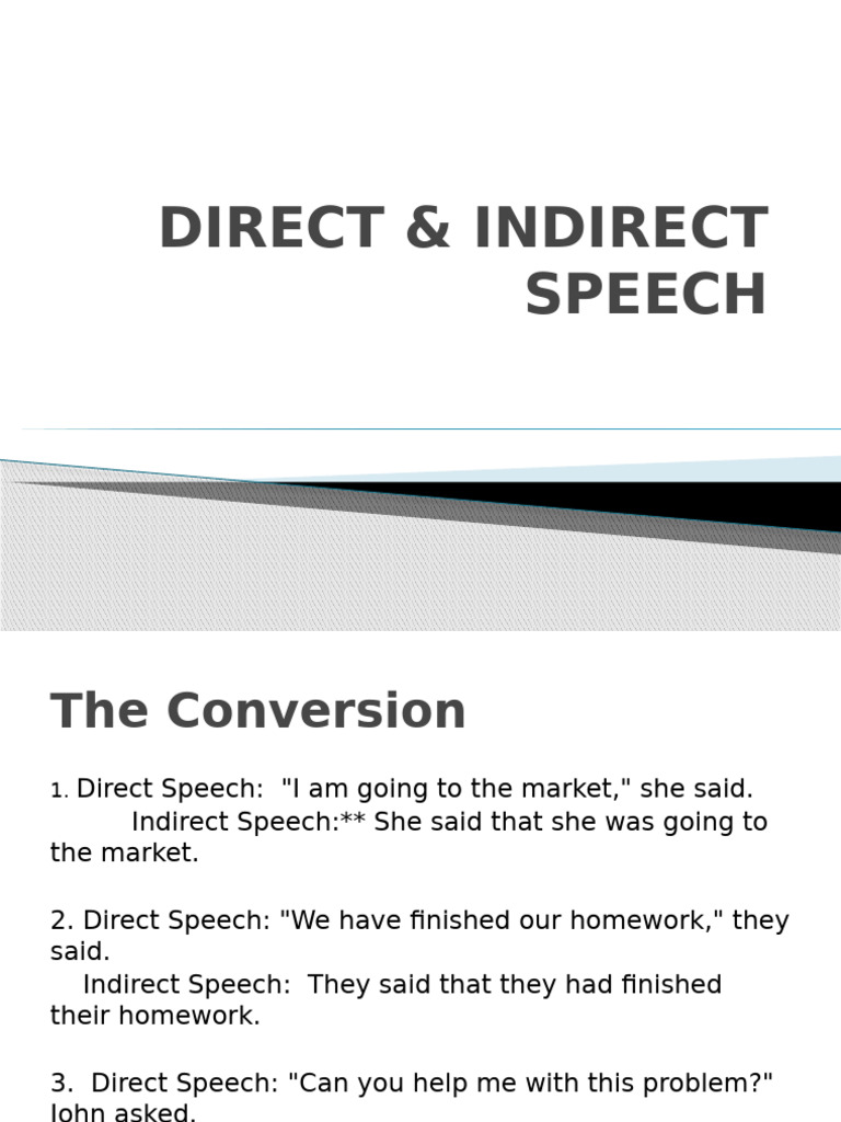 Direct & Indirect Speech | PDF