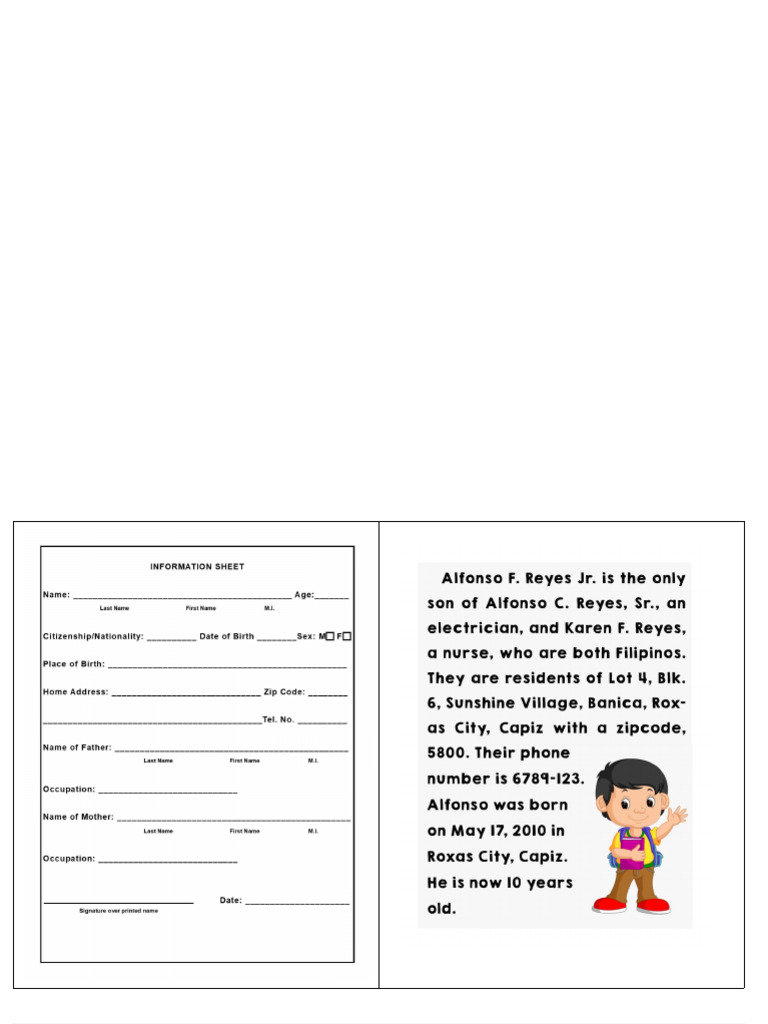 Worksheets For Filling Out Forms Lesson | PDF