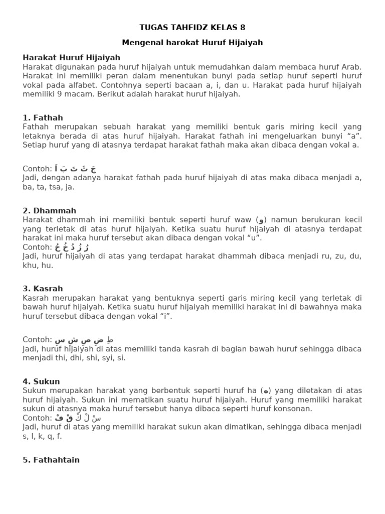 Tugas Tahfidz Kelas 8 | PDF