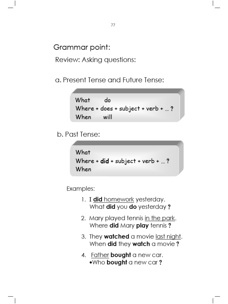 Question Words +present Simple Tasks | PDF