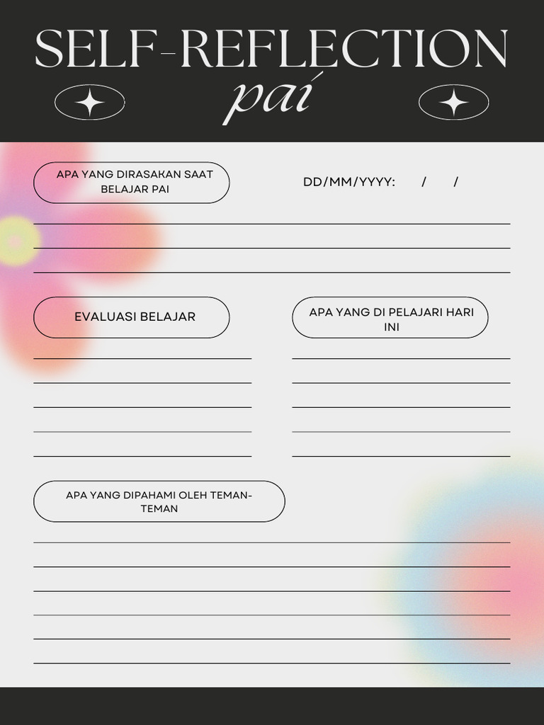 Black Pink Gradient Minimalist Self-reflection Journal Planner | PDF