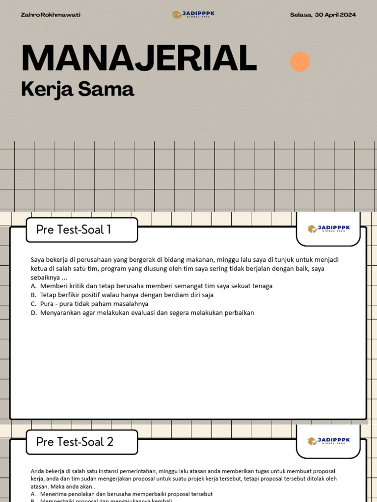Rangkuman Latsol Kerjasama | PDF
