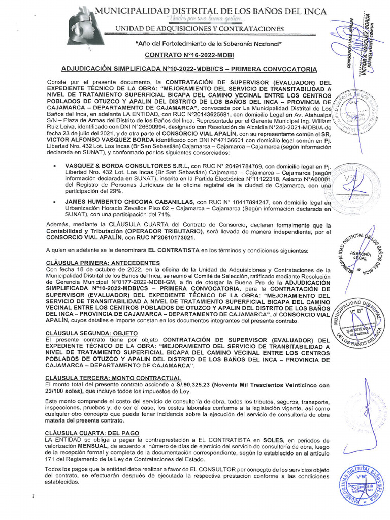 Contrato N°16-2022-Mdbi | PDF