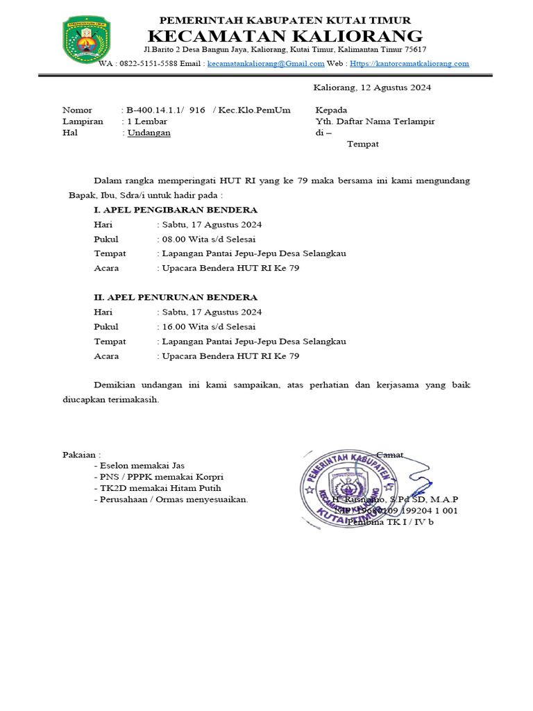 Undangan Upacara Hut Ri 79 Pdf