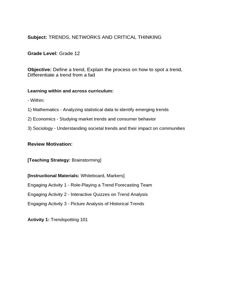Lesson Plan | PDF