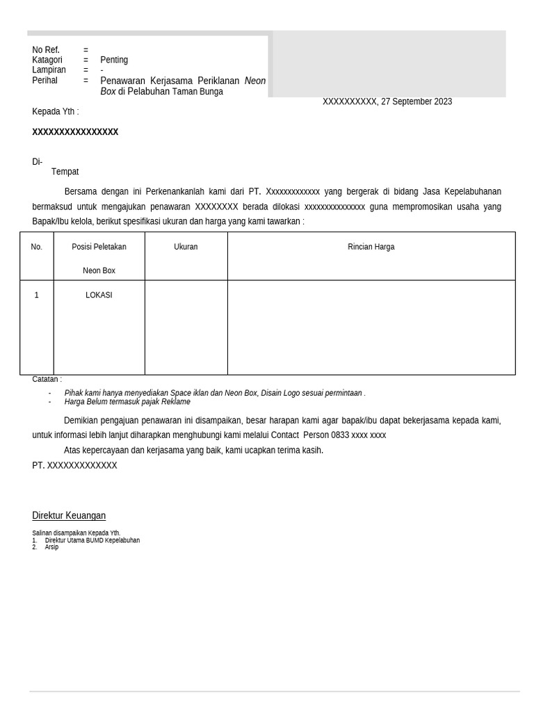 Contoh Penawaran | PDF