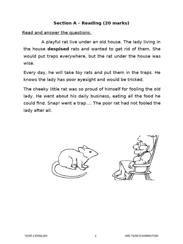 Year 2 English Assessment | PDF