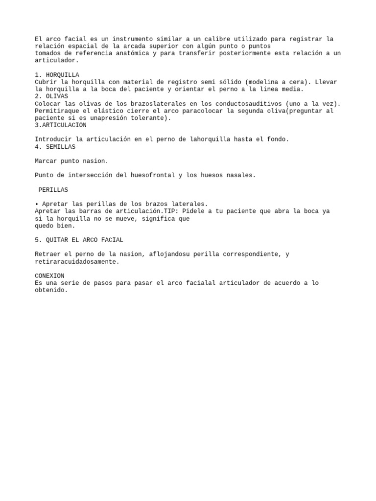 Uso del Arco Facial en Odontología | PDF