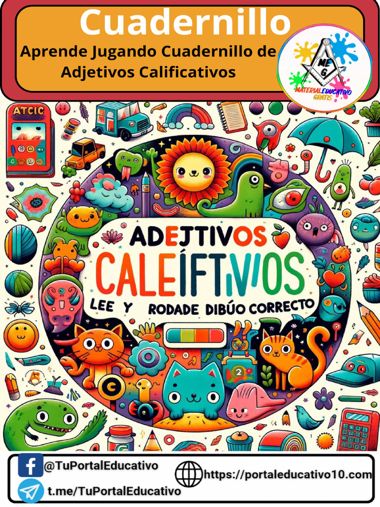 Aprende Jugando Cuadernillo de Adjetivos Calificativos Portaleducativo10 | PDF