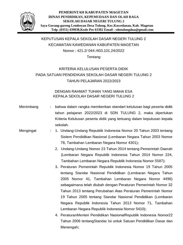 1b. Contoh SKL SD 1920-1 | PDF