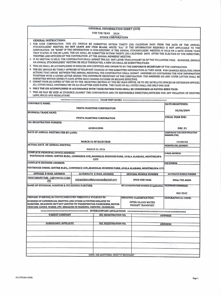 Penta GIS 2024 | PDF
