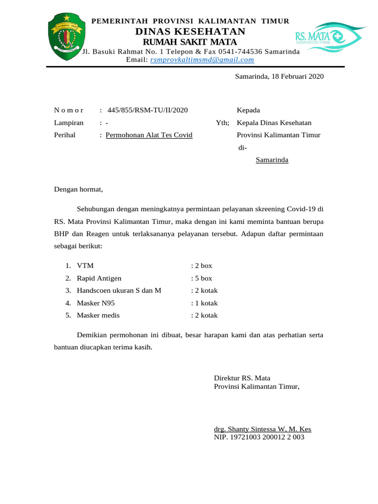 Contoh Permintaan APD Dan Rapid | PDF