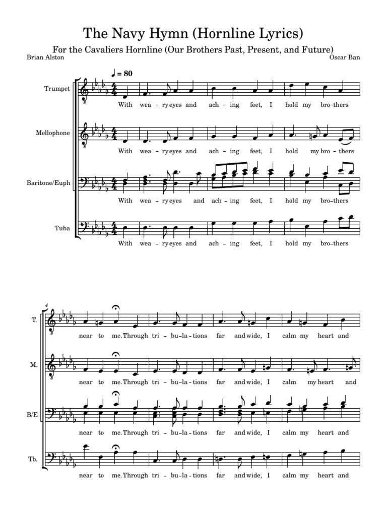 The Navy Hymn Hornline Lyrics | PDF