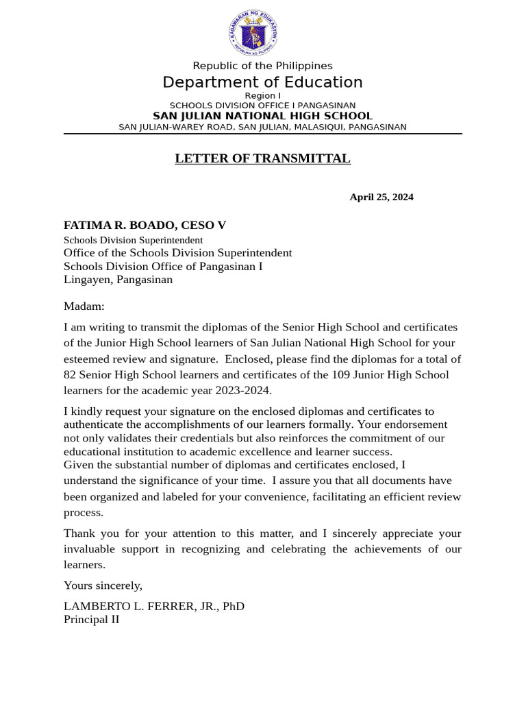 Transmital Letter | PDF