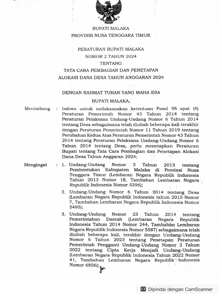 Perbup ADD 2024 | PDF