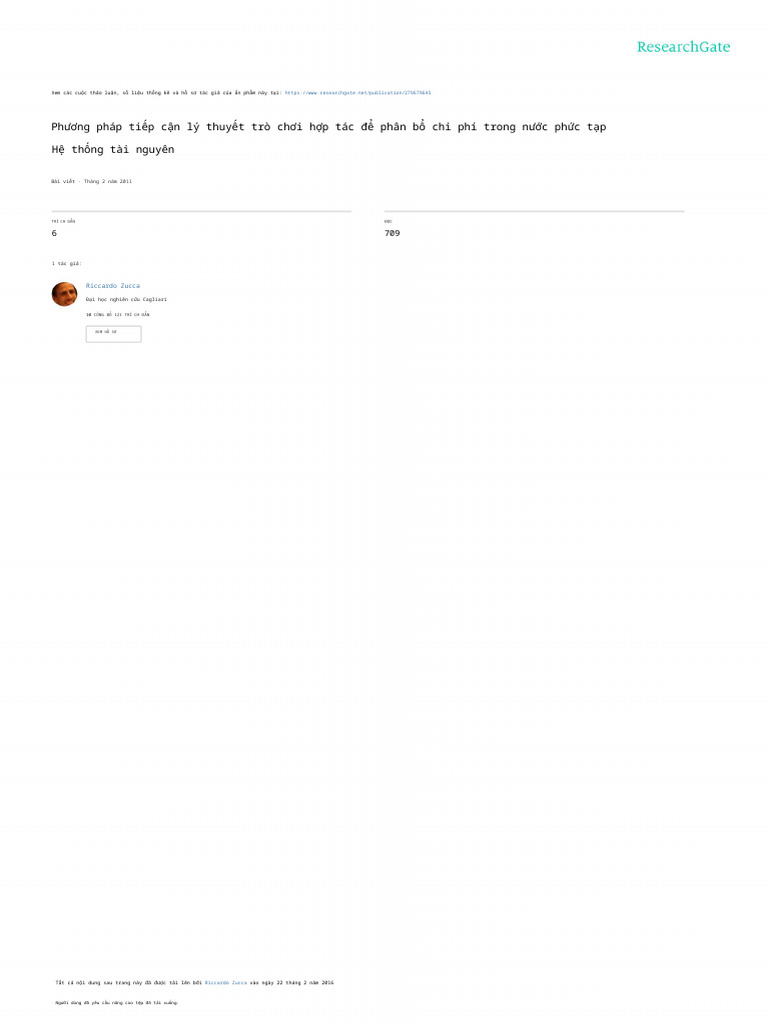 A Cooperative Game Theory Approach For Cost Alloca (1) Dich | PDF