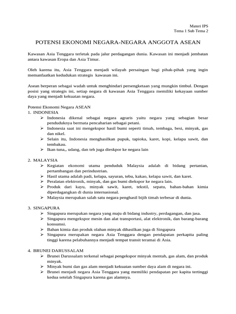 Rangkuman Materi Ips Kelas 6 Tema1 Sub Tema 2 | PDF