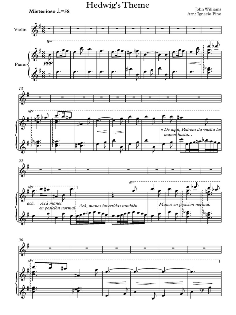 Harry Potter Piano y Violín - Partitura Completa | PDF