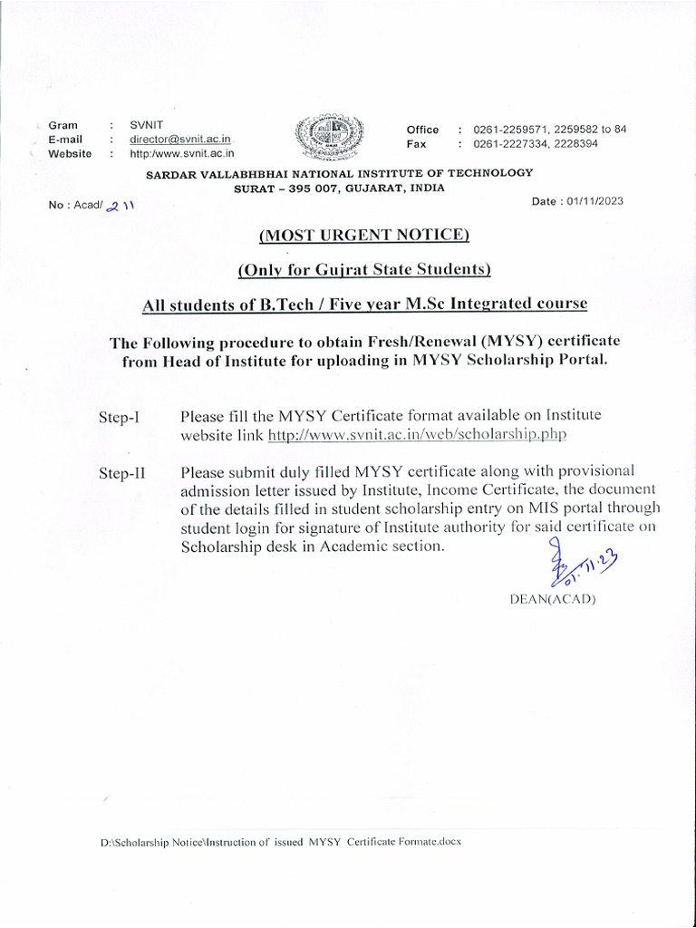 Mysy Issued Certificate | PDF