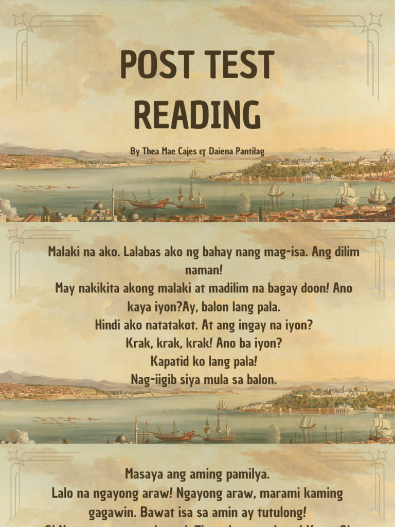 Tagalog Post Test Reading | PDF