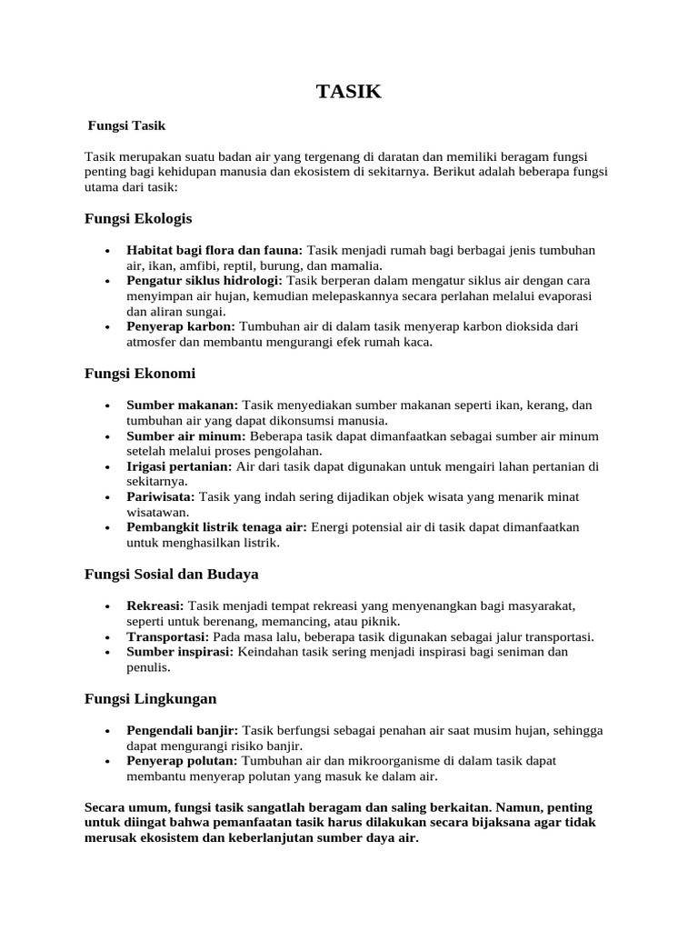 Tugas Tasik Selat Laut | PDF