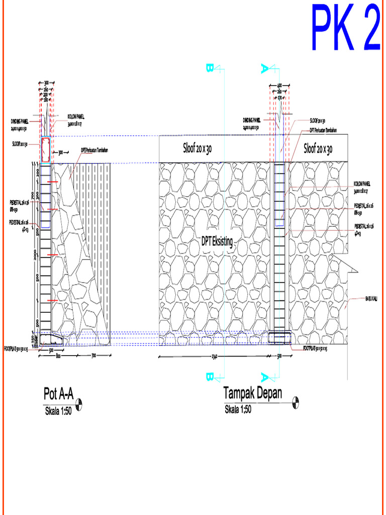 Desain Pondasi Pada Talud 2m | PDF