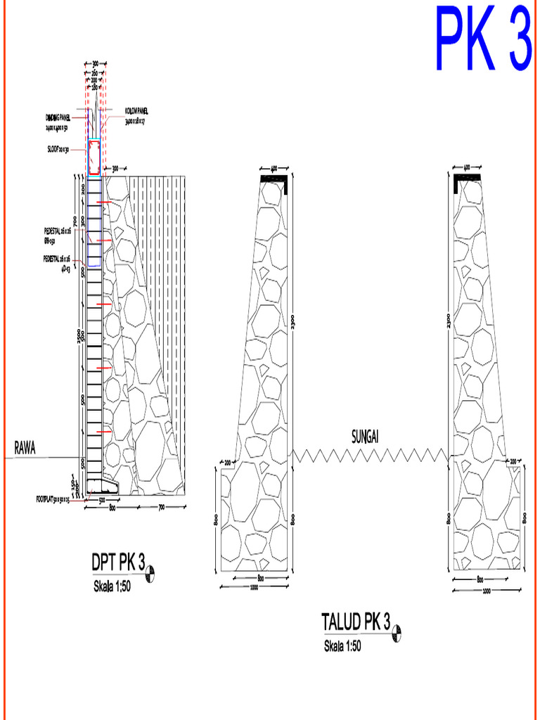 Desain Pondasi Pada Talud 2,5m | PDF
