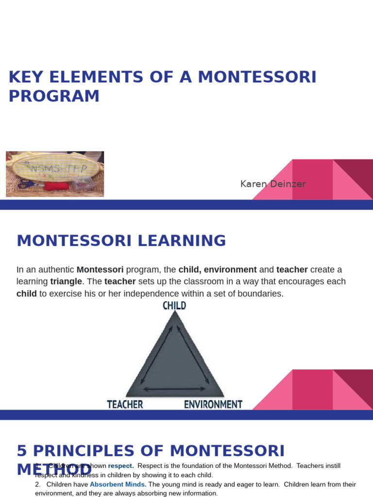 Elements of Montessori Program | PDF