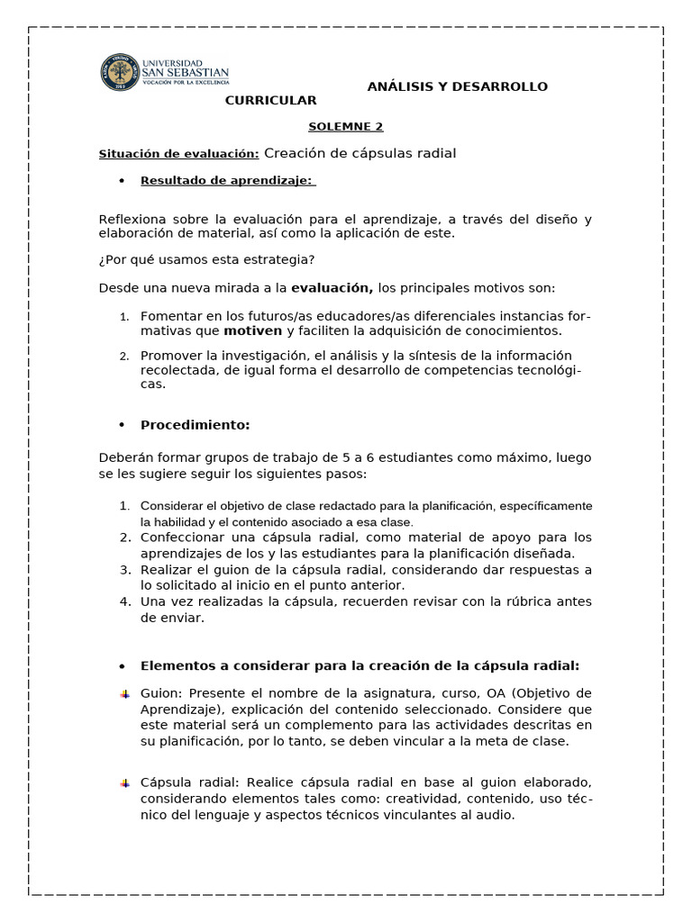 Instructivo Cápsula Radial (Guion + Cpapsula) | PDF