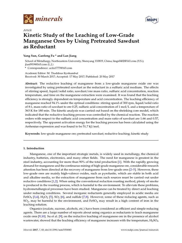 3 - ART Kinetic Study of The Leaching | PDF