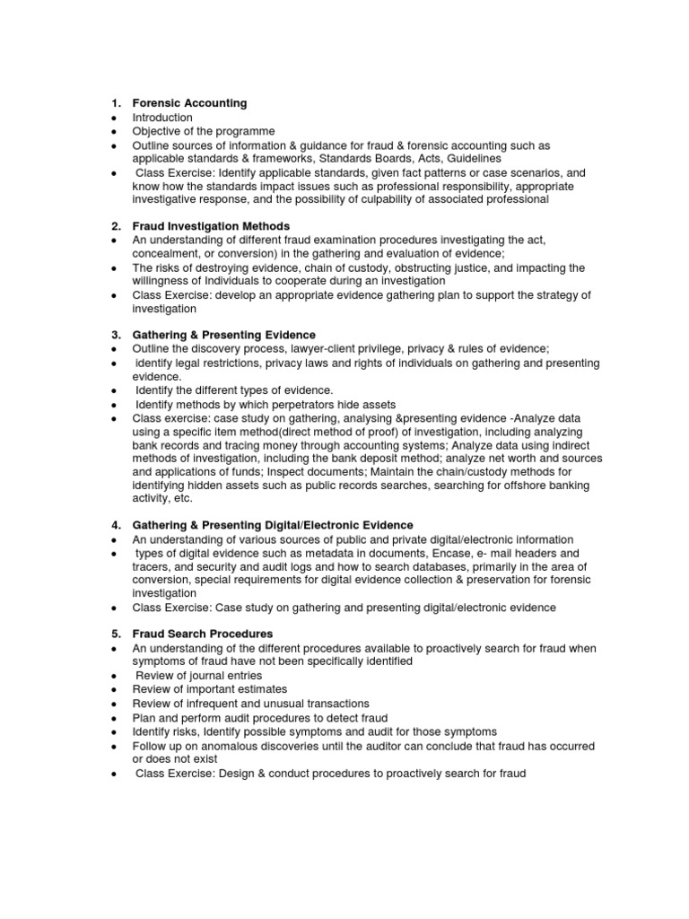 Forensic Programme Outline | Download Free PDF | Fraud | Forensic Science
