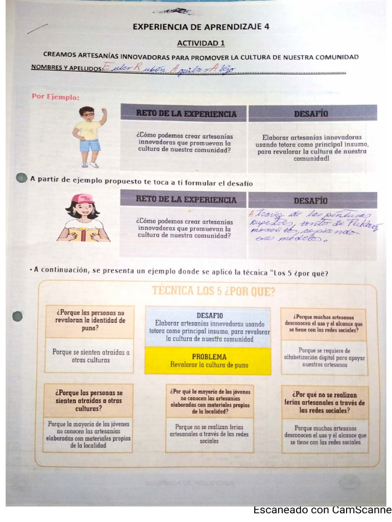 Experiencia de Aprendizaje 4 Actividad 1 EPT | PDF