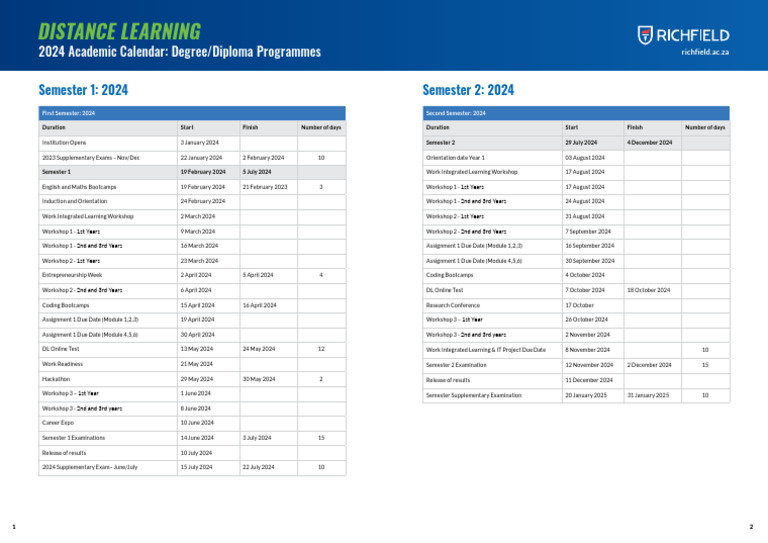 1480 Richfield 2024 Academic Calendar DistanceLearning Degree-Diplomas ...