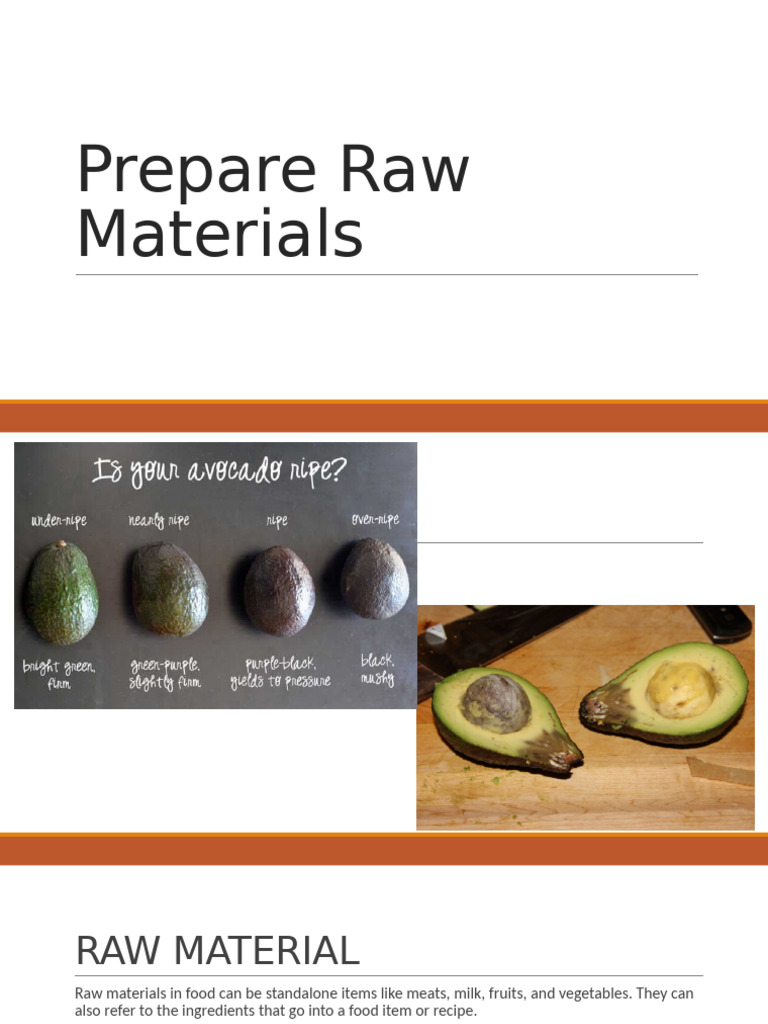 Prepare Raw Materials | PDF | Fruit Preserves | Edible Fruits