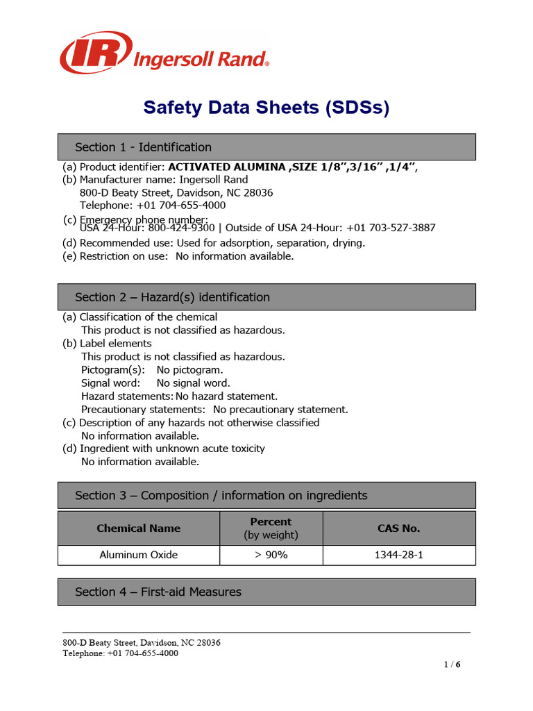 Al2o3 Sds English | PDF