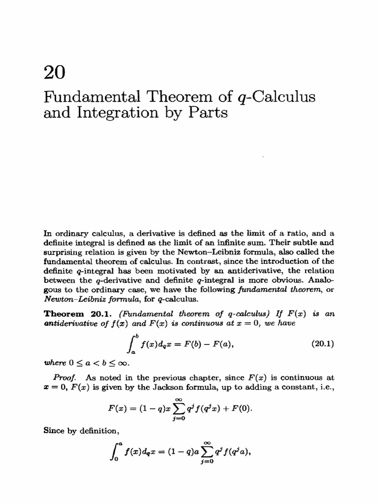 q-Calculus: Theorems & Integrals | PDF