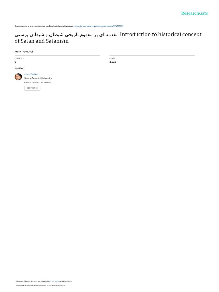 Introductiontohistoricalconcept Satanand Satanism | PDF