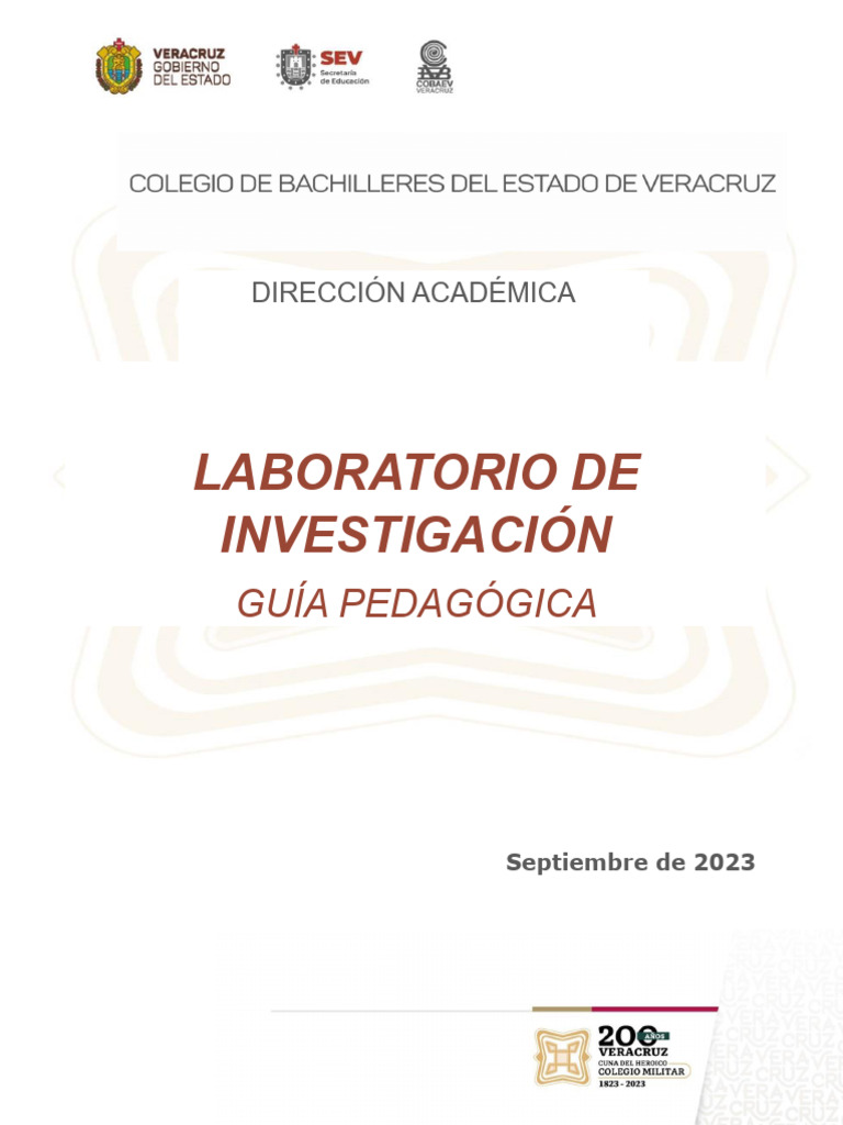 Guia Pedagógica Laboratorio de Inv 2023 B 1° | PDF | Conocimiento | Evaluación