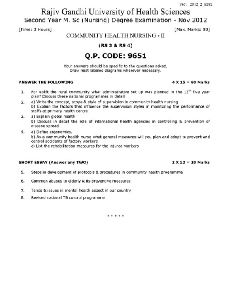 (WWW - Entrance-Exam - Net) - RGUHS M.Sc. Nursing 1st Year | PDF