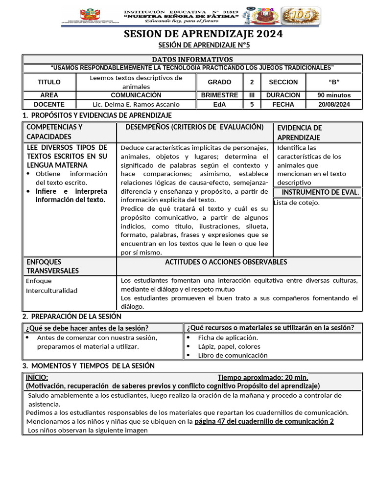 Sesiion - Com - Lemos Textos Descriptivos de Animales | PDF