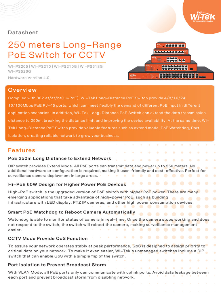 WI-PS205 (V4) Datasheet V3.0 | PDF