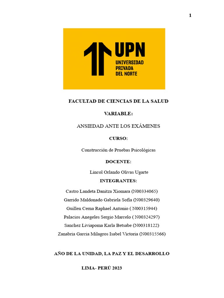 Modelo de Presentación de Evidencias de Validez de Contenido y ... Modelo de Presentación de Evidencias de Validez de Contenido y ...